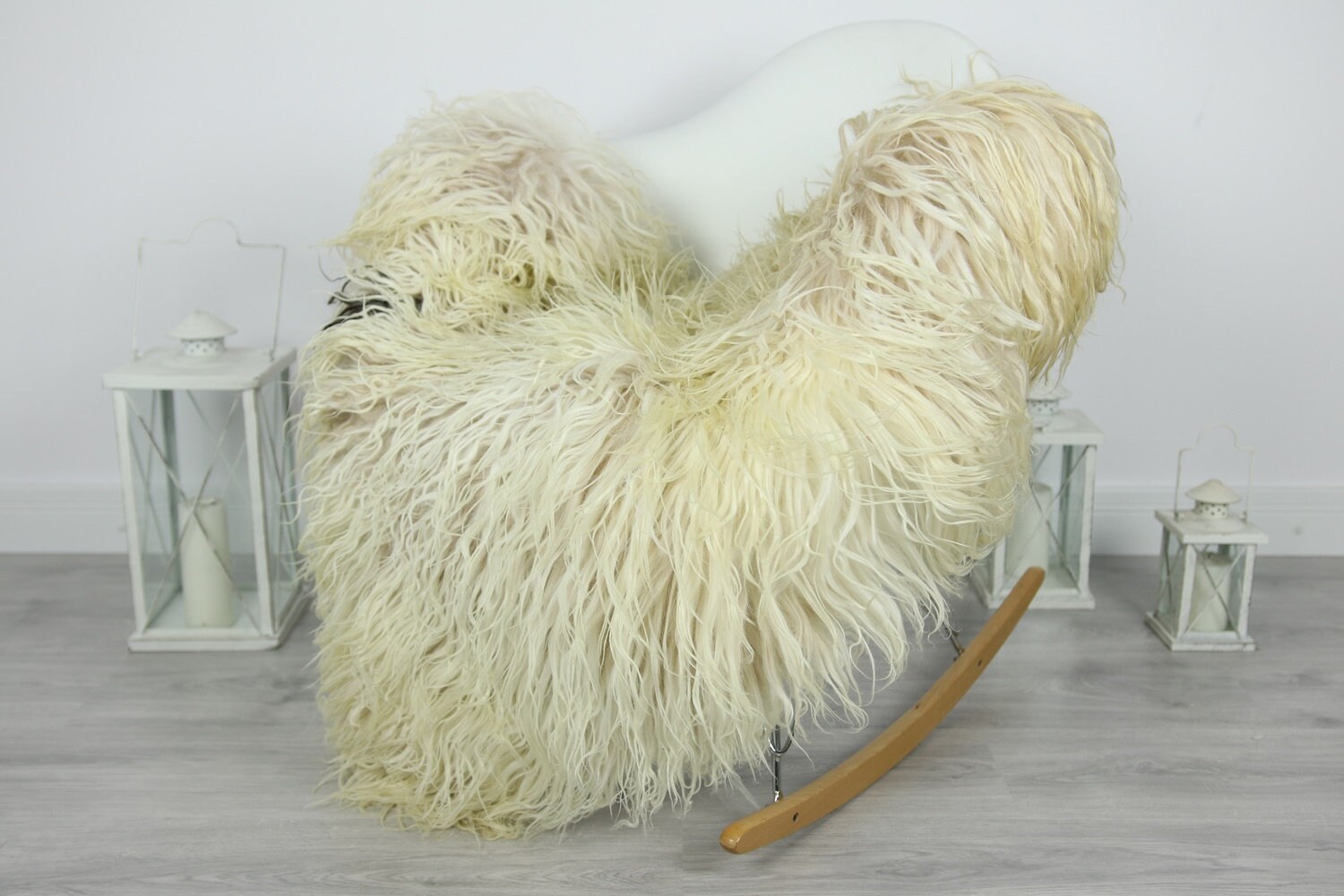 Genuine Rare Mongolian Sheepskin Rug - Curly Fur Rug - Natural ...