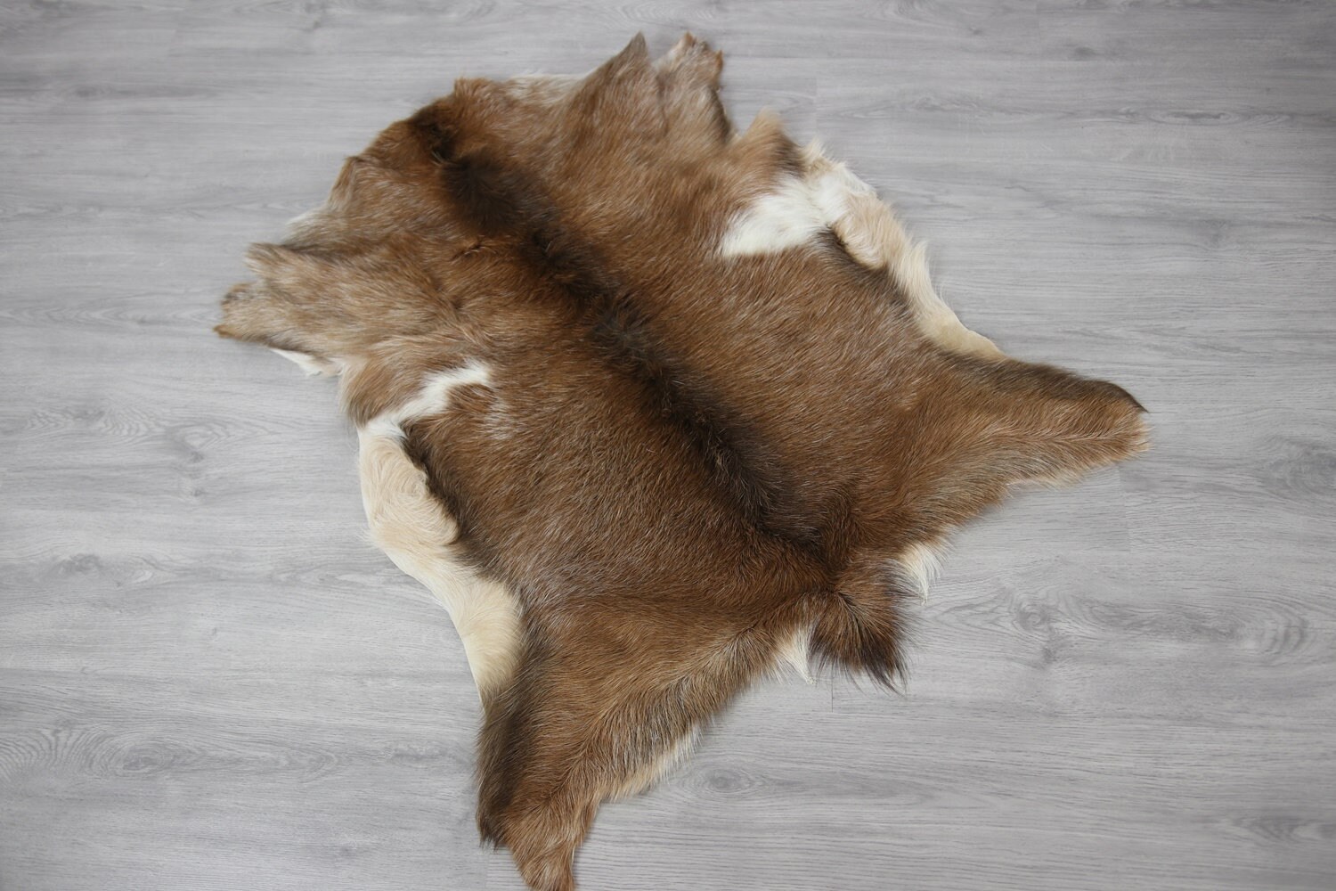 Natural real Goatskin rug, Goat Hide Goat Rug Brown #Goat4