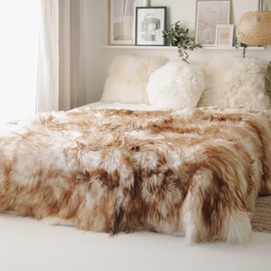 Real Fur Sheepskin Throw | Super Large | Sheepskin Rug | Boho Blanket ...