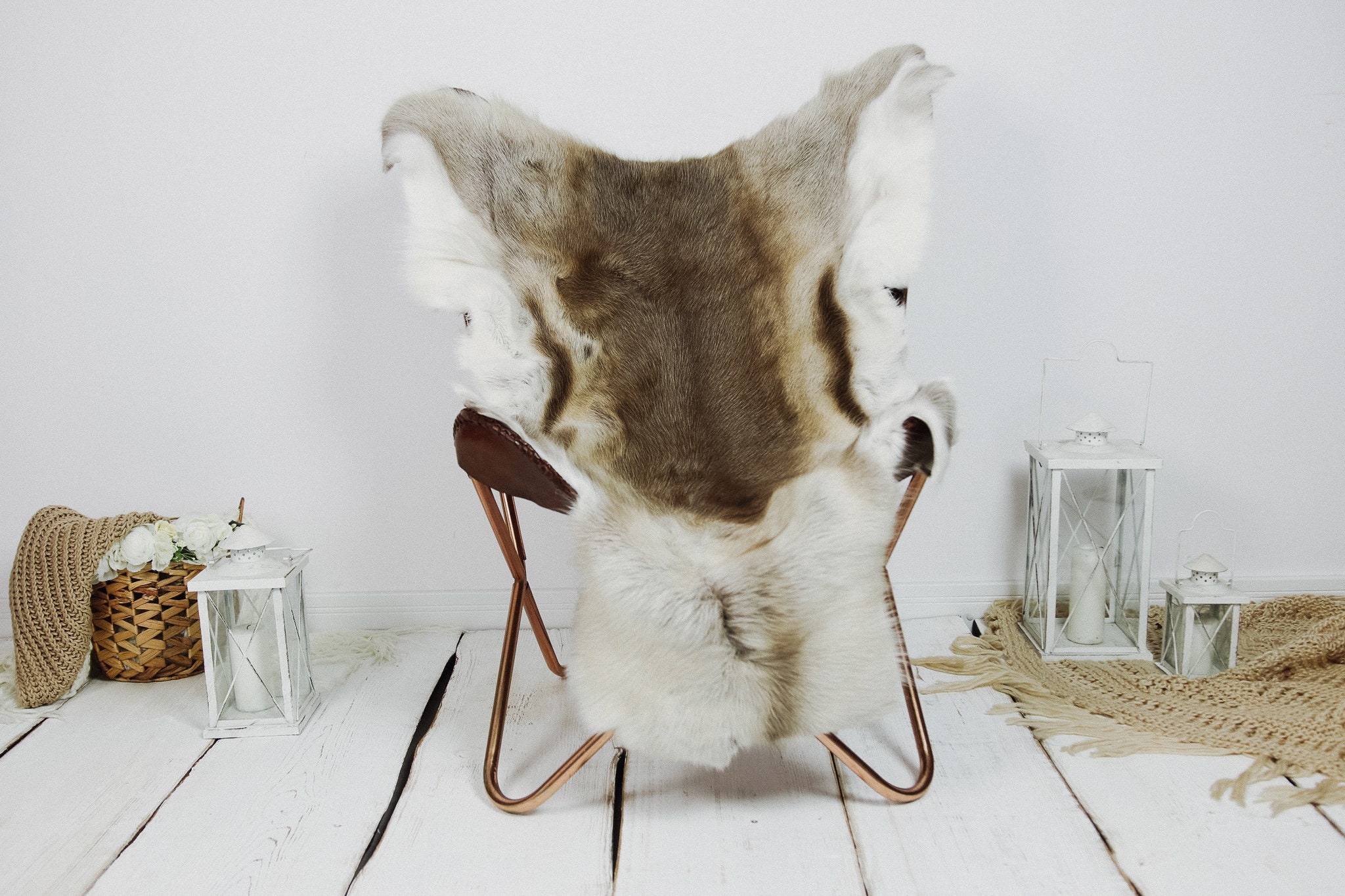 Reindeer Hide | Reindeer Rug | Reindeer Skin | Throw XXL EXTRA LARGE ...