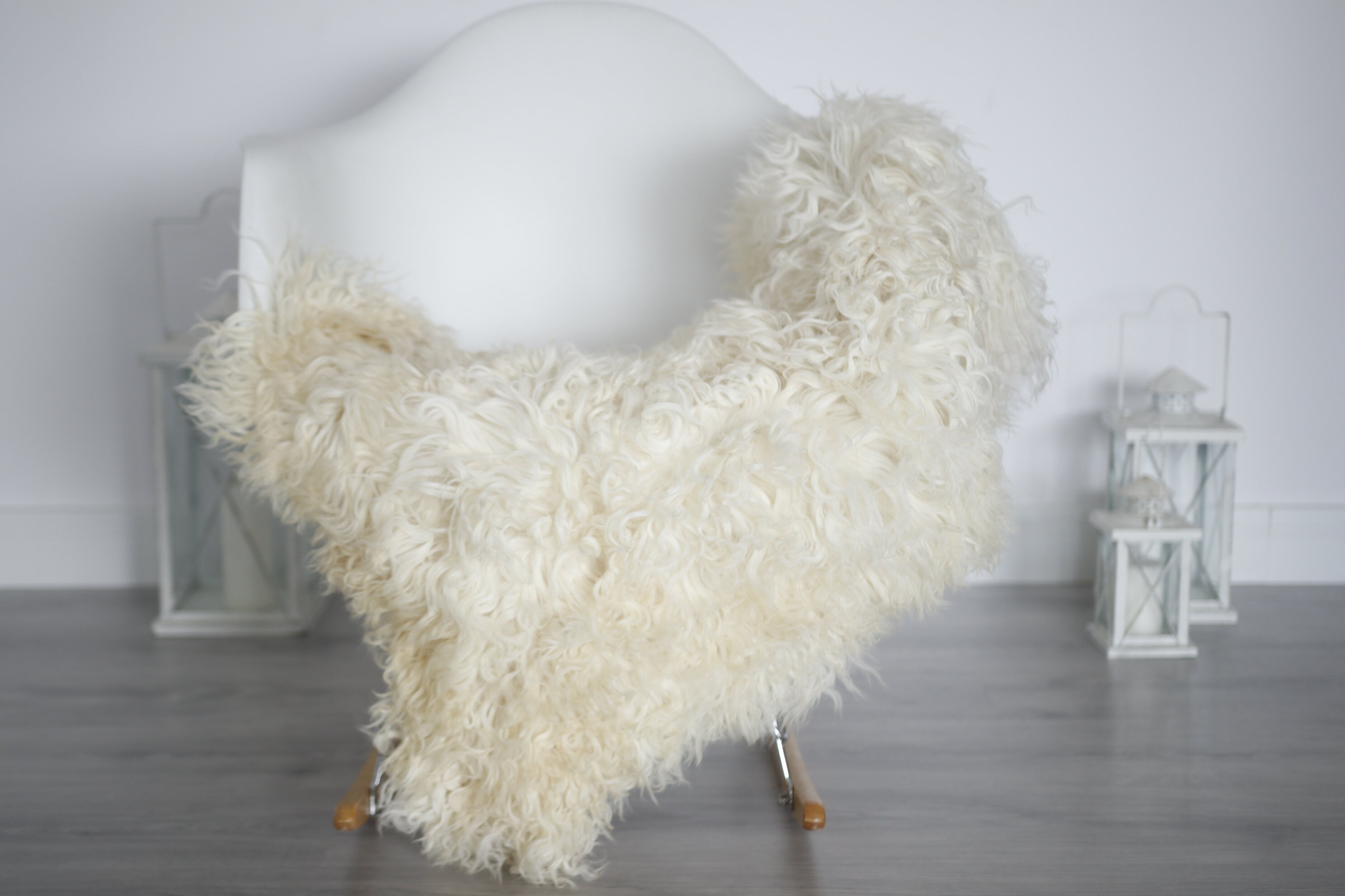 Genuine Rare Tuscan Lamb Sheepskin Rug - Curly Fur Rug - Natural ...