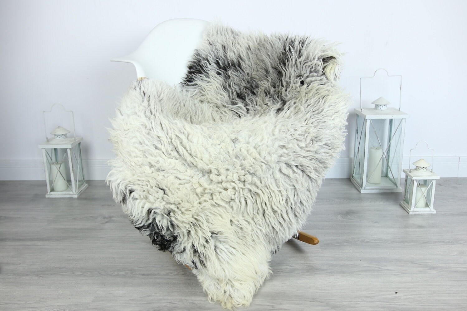 Organic Curly Sheepskin Rug, Real Sheepskin Rug, Gute Sheepskin, Gray ...