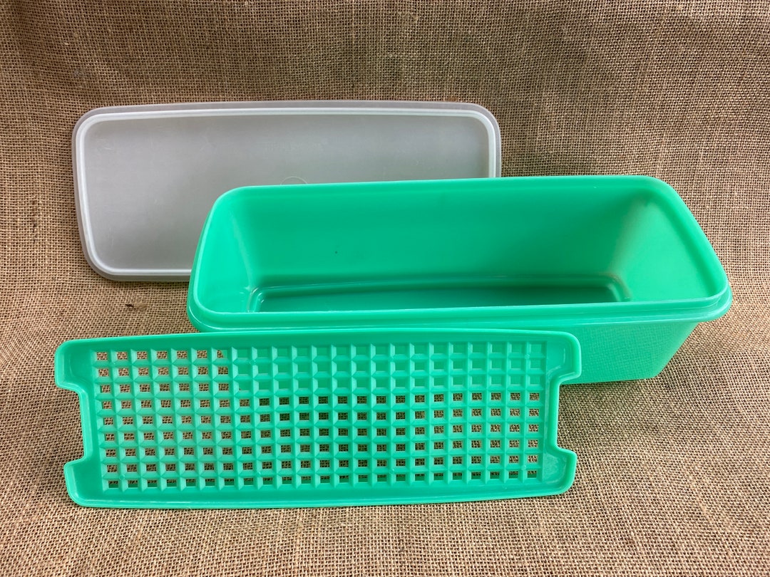 2- and 3-piece Rectangle Tupperware Jadite Storage Vegetable Crisper ...