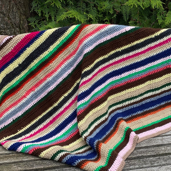 Striped Afghan - Etsy