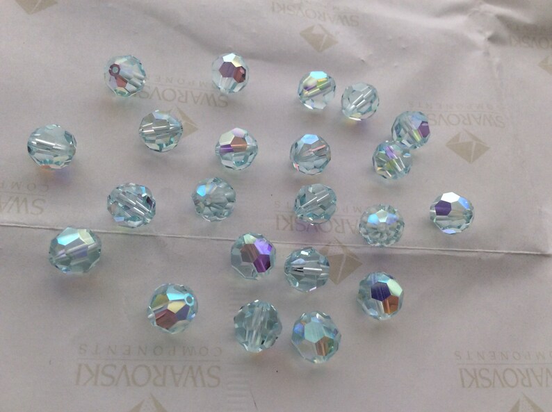 12 Pieces Swarovski 5000 10mm Crystal Light Azore AB Round | Etsy