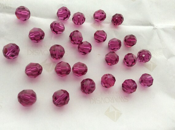 Swarovski 5000 Crystal Fuchsia Round Ball Faceted Beads 8mm | Etsy