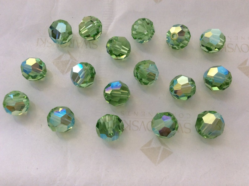 Swarovski 5000 Crystal Peridot AB Round Ball Faceted Beads - Etsy