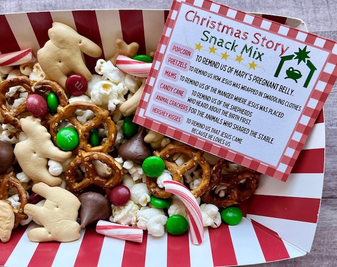 INSTANT DOWNLOAD Christmas Story Printables Snack Mix Nativity Legend ...
