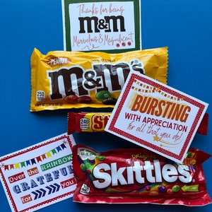 INSTANT DOWNLOAD Thank You Candy Grams Appreciation Printables Tags ...