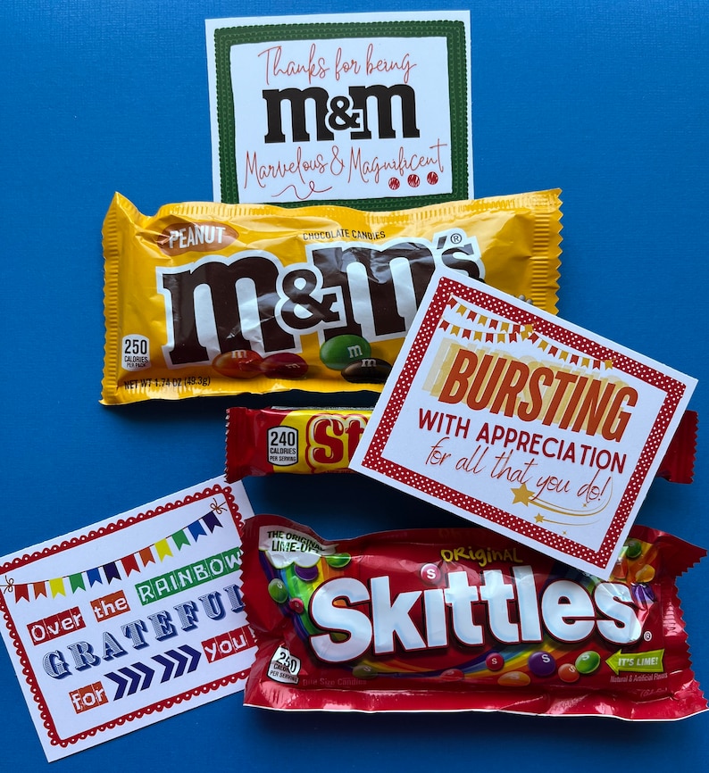 INSTANT DOWNLOAD Thank You Candy Grams Appreciation Printables Tags ...