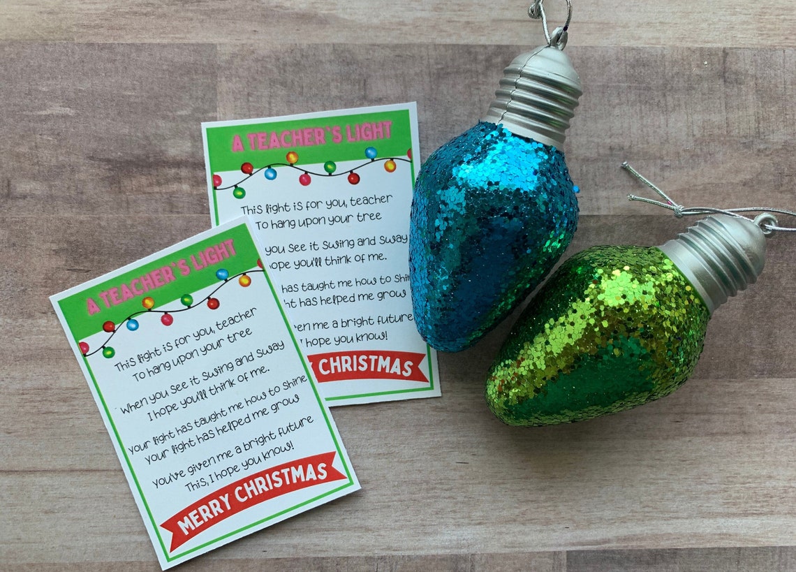 INSTANT DOWNLOAD Teacher Light Christmas TAGS Gifts Friends - Etsy