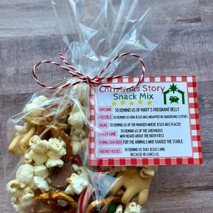 INSTANT DOWNLOAD Christmas Story Printables Snack Mix Nativity Legend ...
