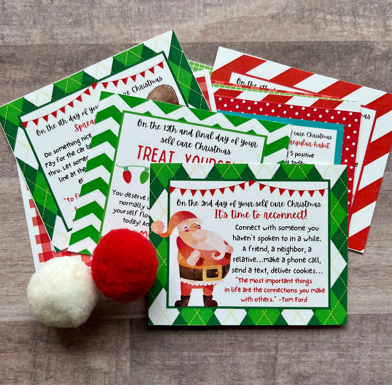 12 Days of Christmas Self Care Printable Tags Secret Santa - Etsy