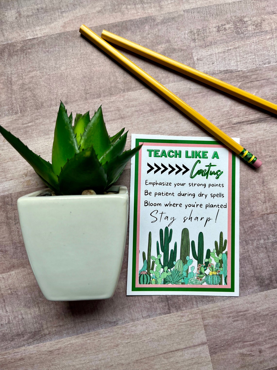INSTANT DOWNLOAD Teacher Appreciation Printables Cactus Plant Thank You ...
