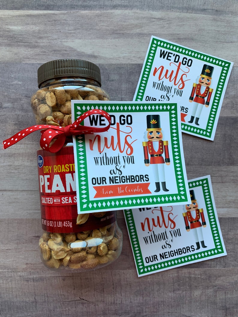 Custom Christmas Nuts TAGS Personalized Name Neighbor Gifts - Etsy