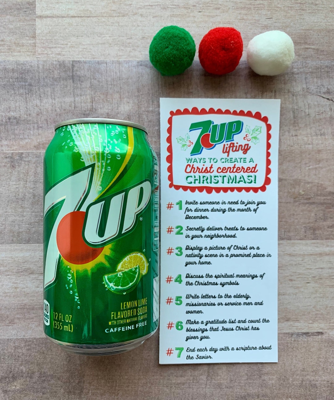 INSTANT DOWNLOAD 7 UP Christmas Printables Christ Centered Tags Acts of ...