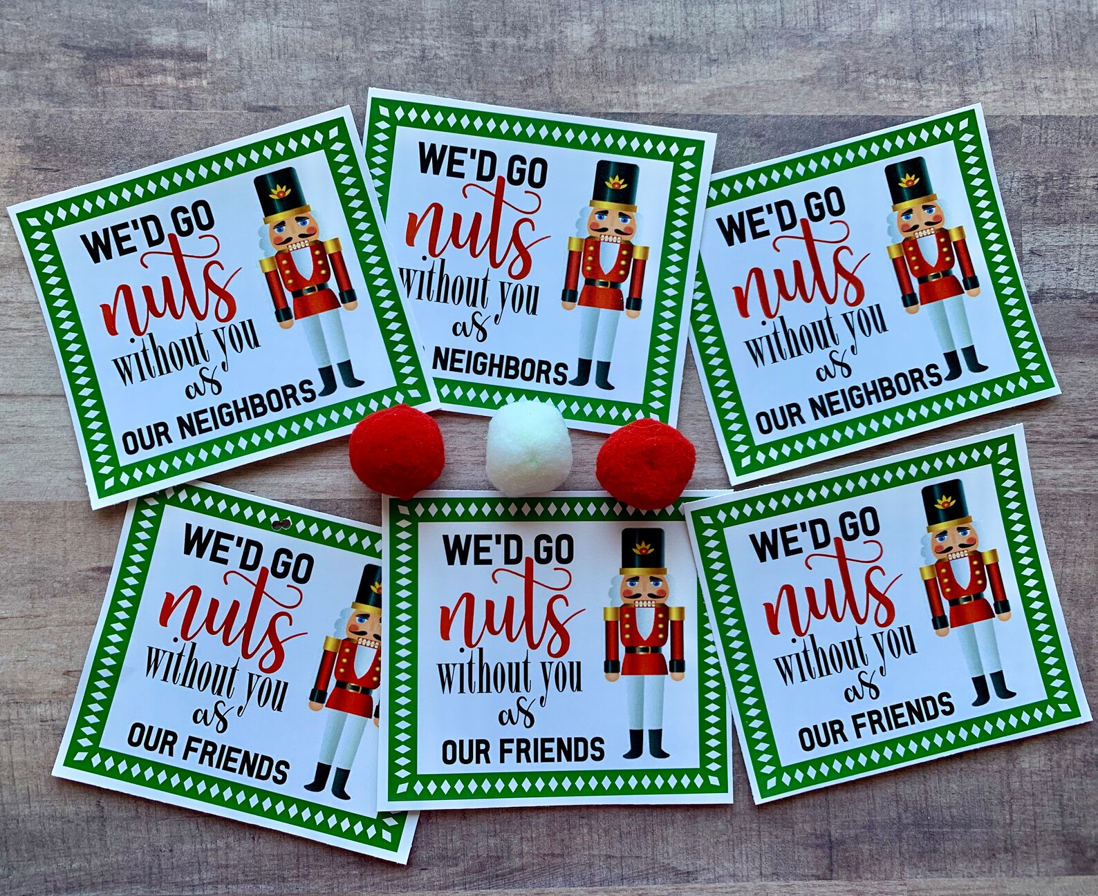 INSTANT DOWNLOAD Christmas Nuts TAGS Neighbor Gifts Friends - Etsy