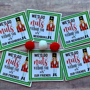 INSTANT DOWNLOAD Christmas Nuts TAGS Neighbor Gifts Friends Holiday ...