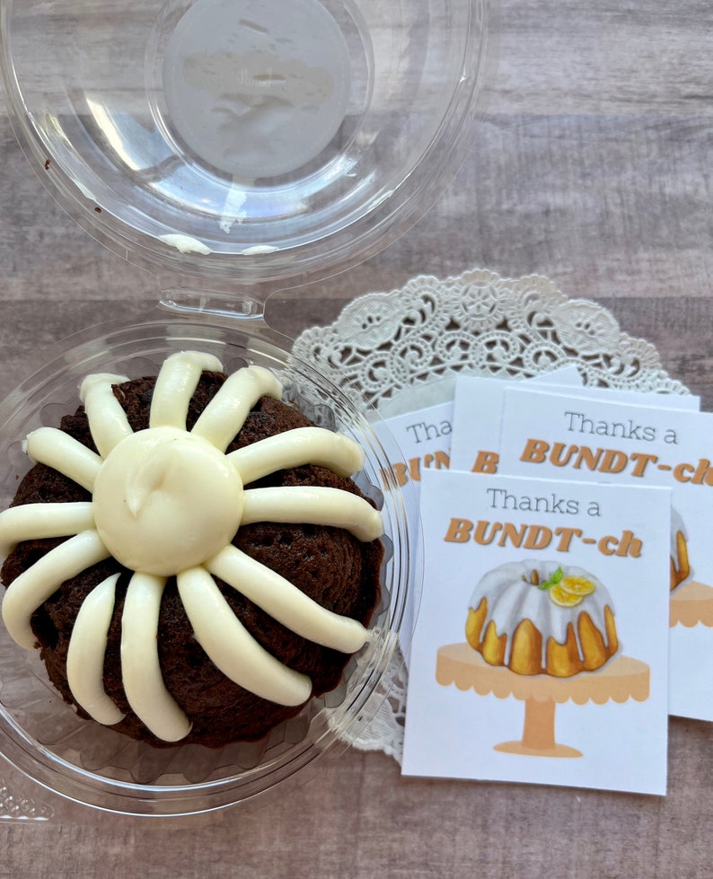INSTANT DOWNLOAD Bundt Cake Tags Thanks Appreciation - Etsy