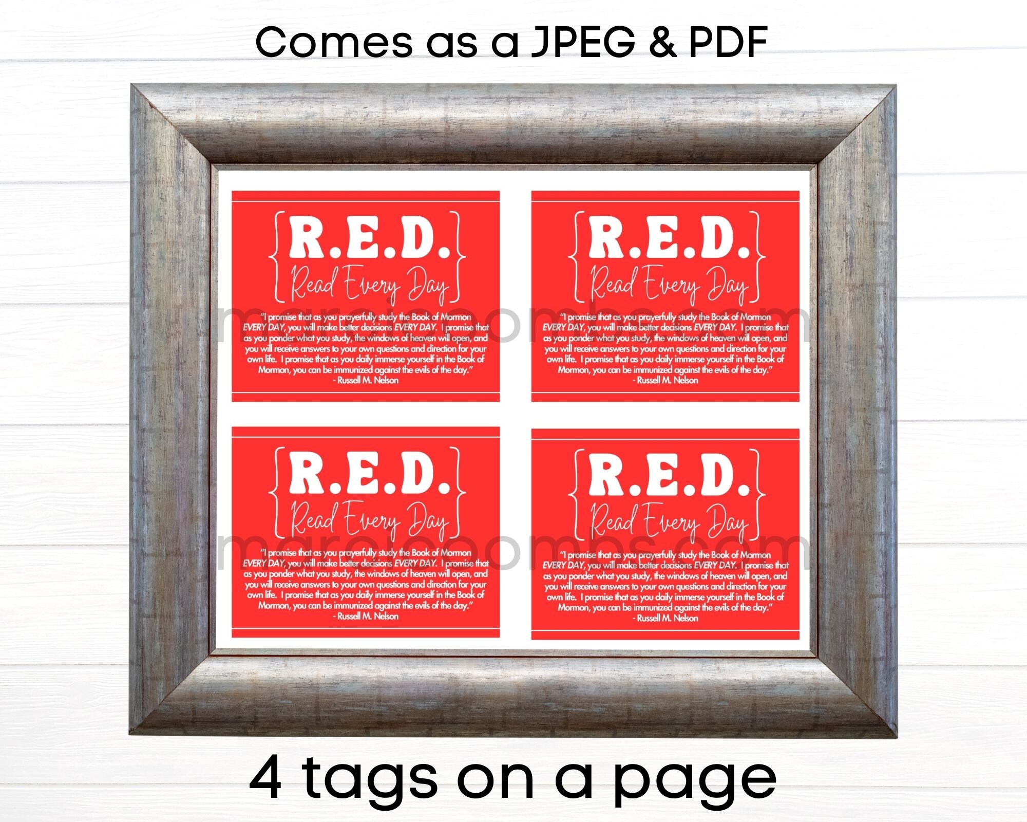 INSTANT DOWNLOAD RED Tags Read Every Day Book of Mormon Scriptures ...