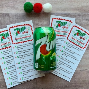 INSTANT DOWNLOAD 7 UP Christmas Printables Christ Centered Tags Acts of ...