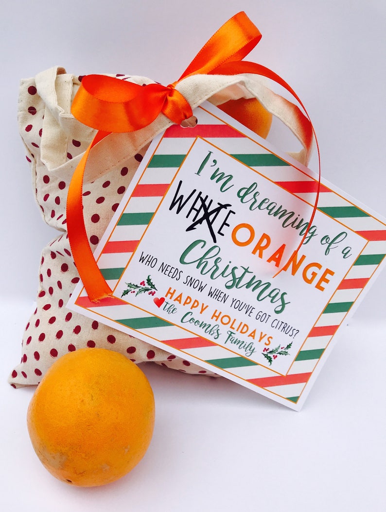 CUSTOM Christmas Neighbor Gifts ORANGE TAGS Friends Holiday Printables ...