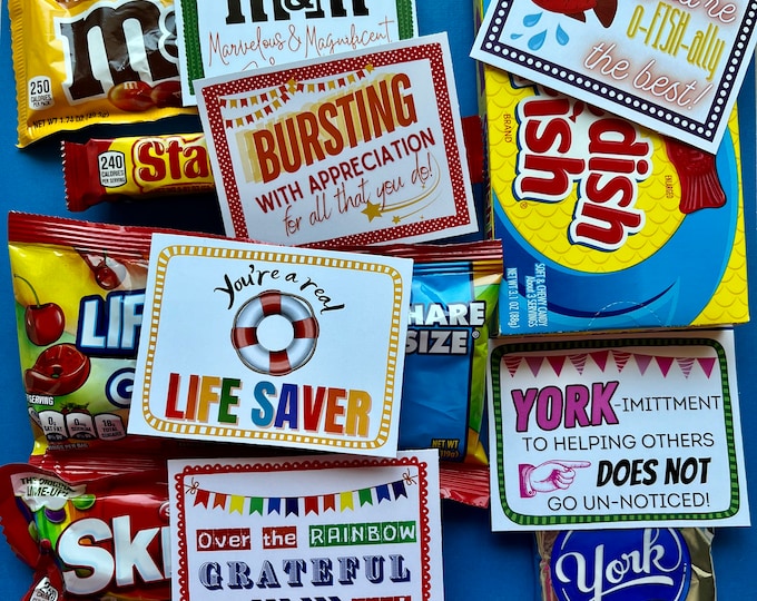 INSTANT DOWNLOAD Thank You Candy Grams Appreciation Printables Tags ...