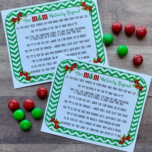 INSTANT DOWNLOAD M&M Nativity Legend Christmas Printables Tags | Etsy