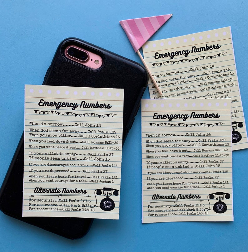 INSTANT DOWNLOAD Scripture Emergency Phone Numbers Verses Printables ...