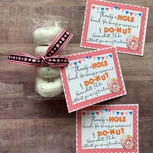 INSTANT DOWNLOAD Teacher Appreciation Donuts Printables Thank You ...