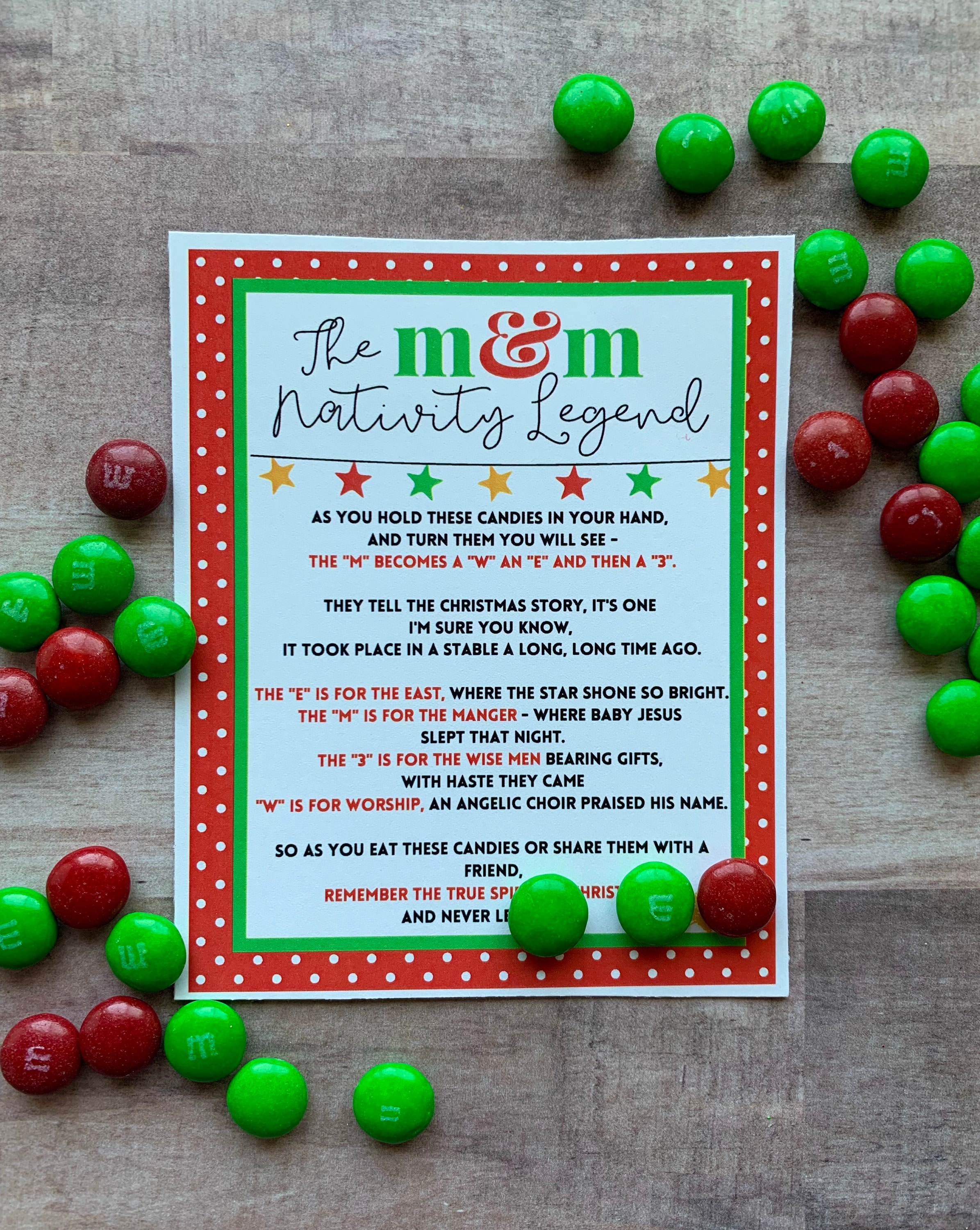 INSTANT DOWNLOAD M&M Nativity Legend Christmas Printables Tags | Etsy