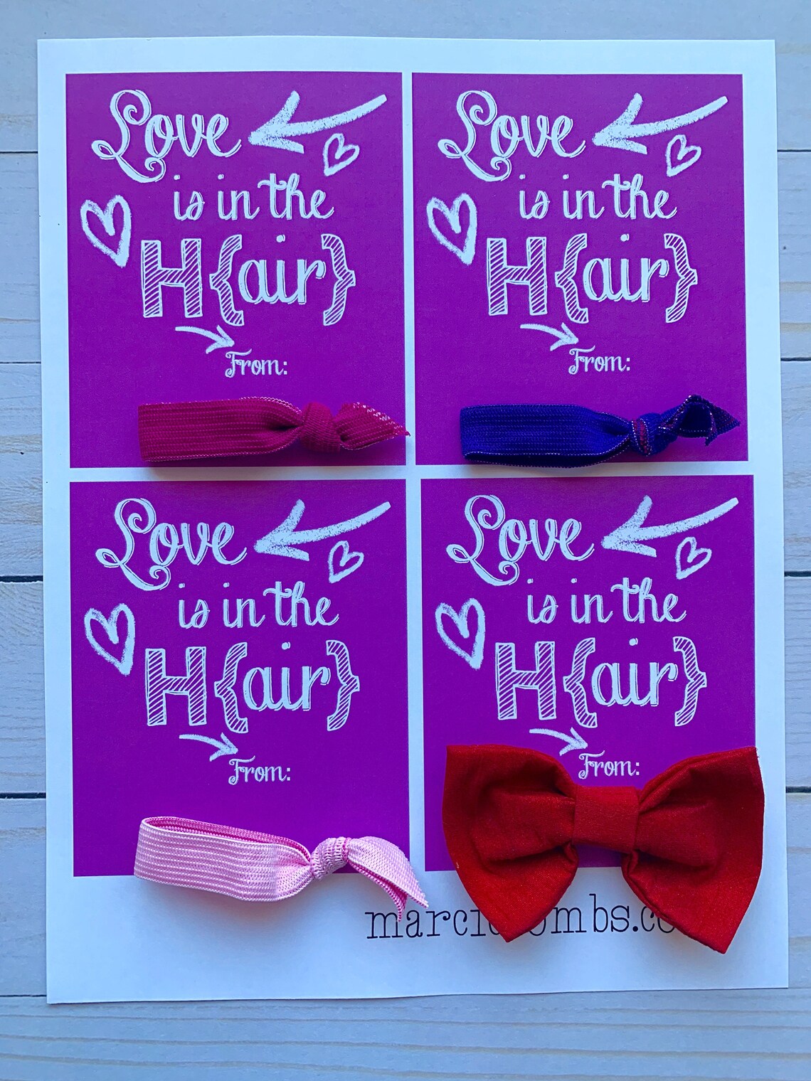 INSTANT DOWNLOAD Girls Valentine Cards Hair Tags Scrunchie Dance Team ...