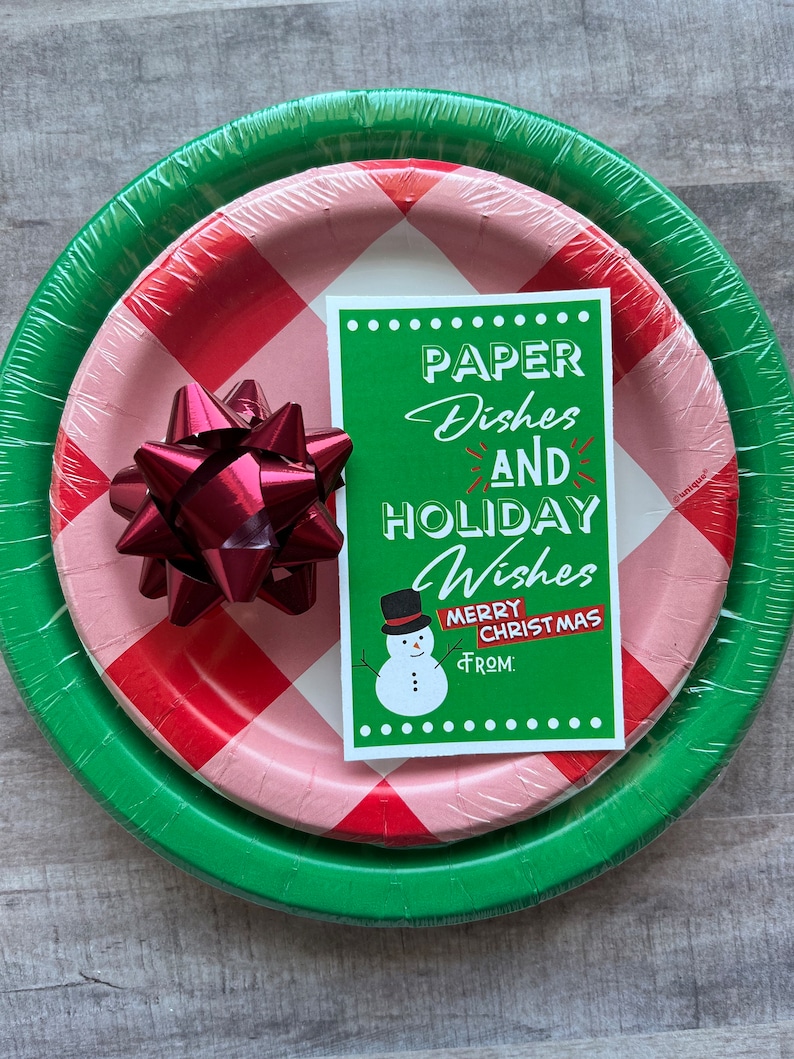 INSTANT DOWNLOAD Paper Plates Christmas Neighbor Gifts TAGS Friends ...