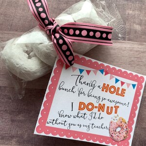 INSTANT DOWNLOAD Teacher Appreciation Donuts Printables Thank You ...