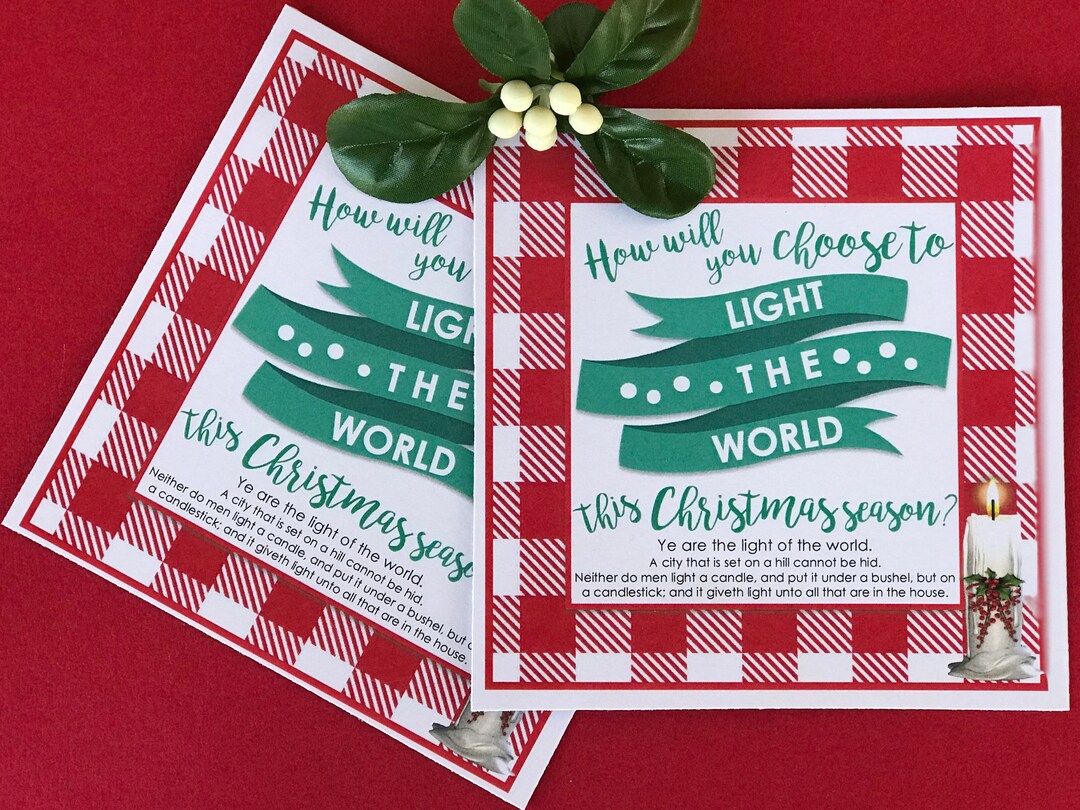 INSTANT DOWNLOAD Light the World Printables Tags Christmas Gifts Young ...