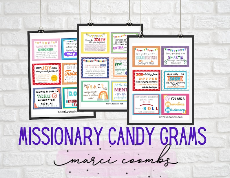 INSTANT DOWNLOAD Missionary Candy Grams Printables Tags Treats Candy ...