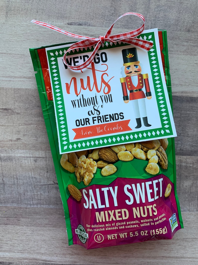 Custom Christmas Nuts TAGS Personalized Name Neighbor Gifts | Etsy