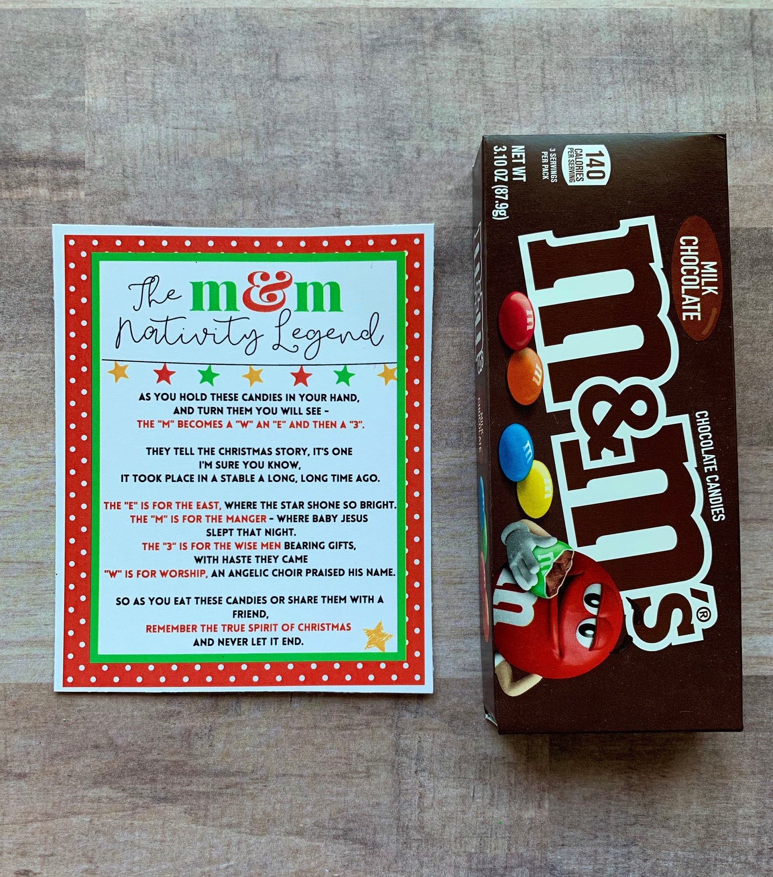 INSTANT DOWNLOAD M&M Nativity Legend Christmas Printables Tags Gifts ...