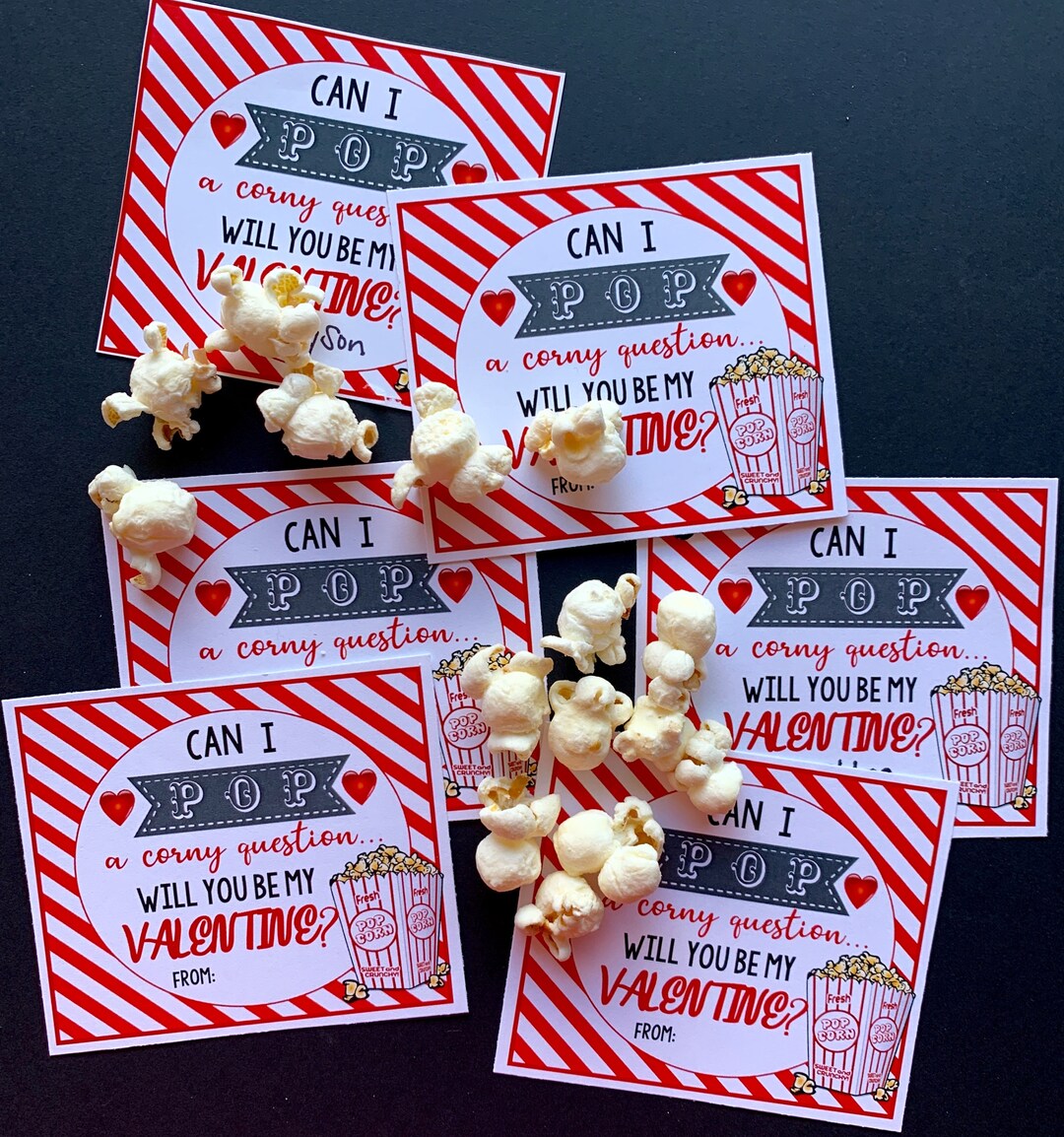 INSTANT DOWNLOAD Popcorn Classroom Valentine Cards Corny Chips ...