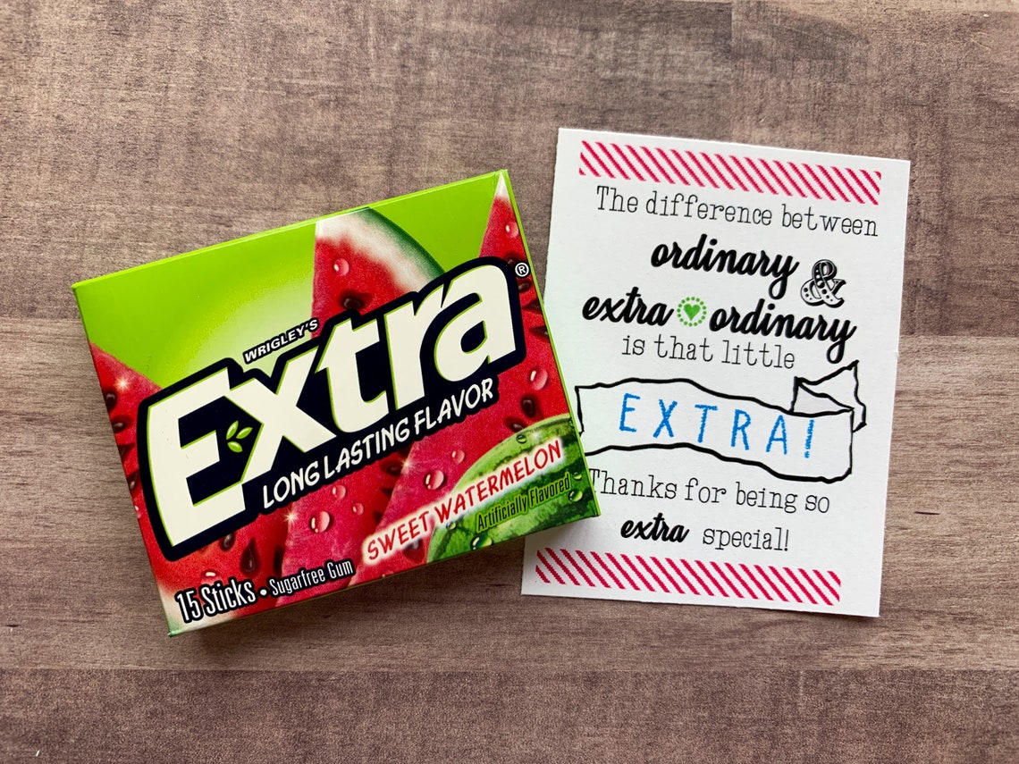 INSTANT DOWNLOAD Extra Gum Appreciation Printables Thank You - Etsy