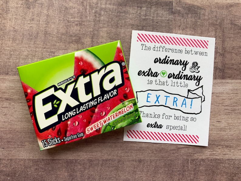 INSTANT DOWNLOAD Extra Gum Appreciation Printables Thank You - Etsy