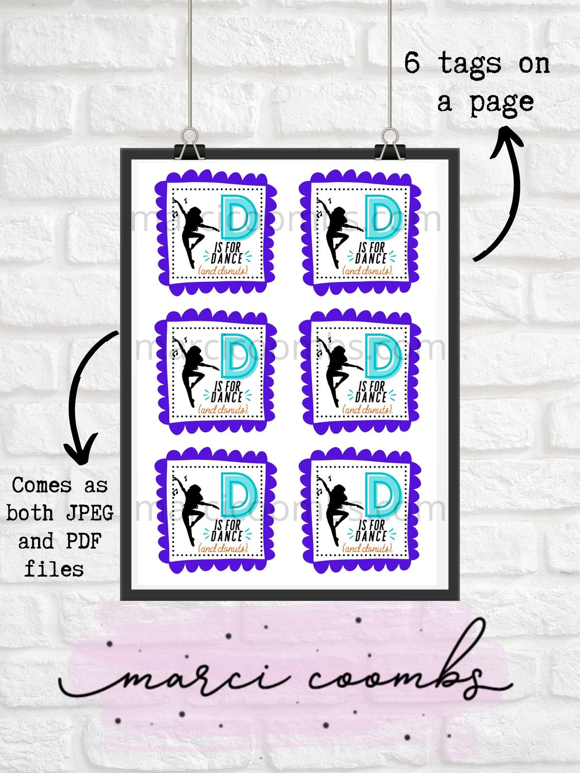 INSTANT DOWNLOAD Dance Competition Donuts Printables Cheer Tags ...