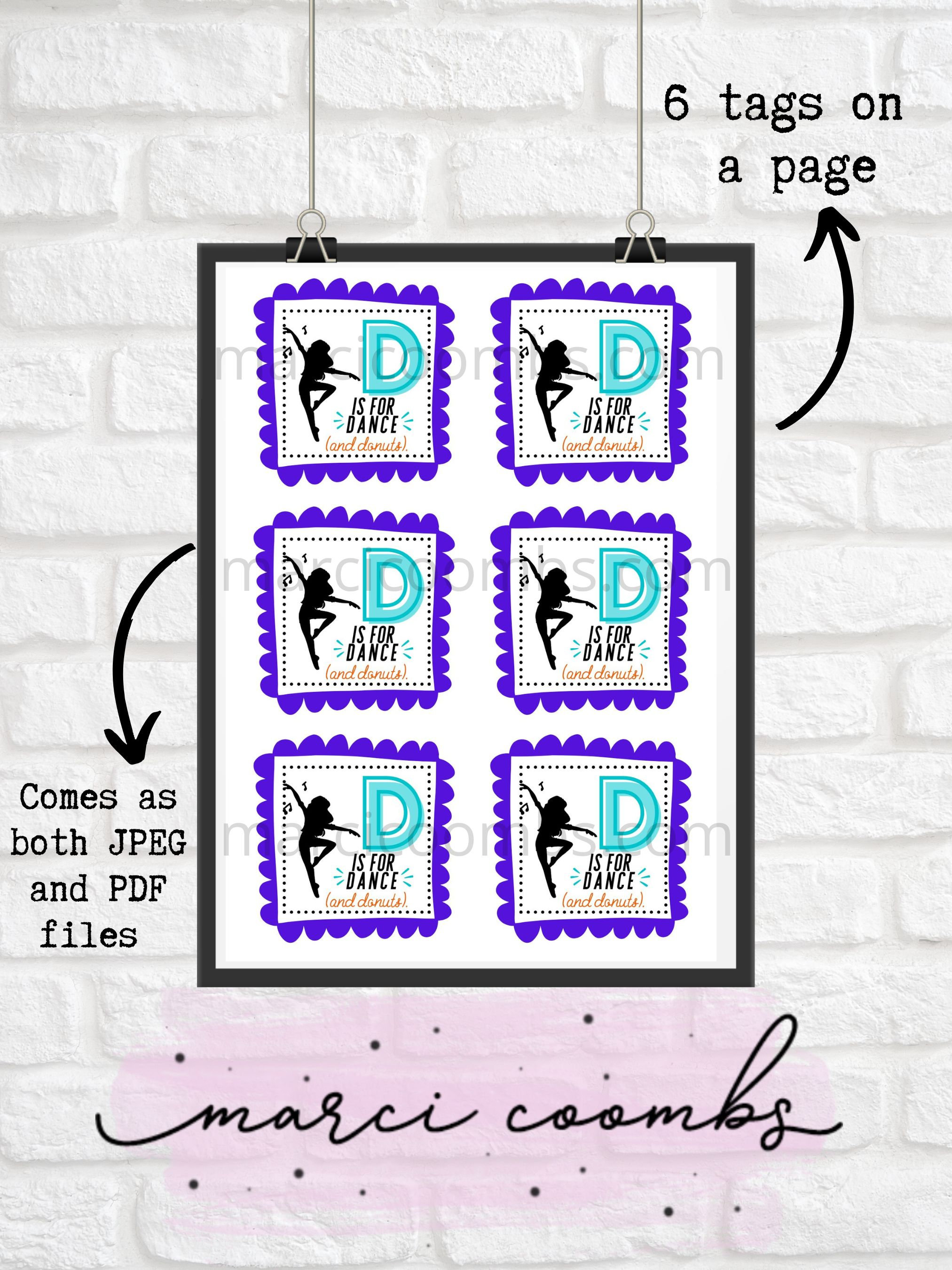 INSTANT DOWNLOAD Dance Competition Donuts Printables Cheer Tags ...
