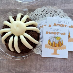 INSTANT DOWNLOAD Bundt Cake Tags Thanks Appreciation Printables Gifts ...