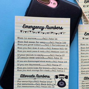 INSTANT DOWNLOAD Scripture Emergency Phone Numbers Verses Printables ...