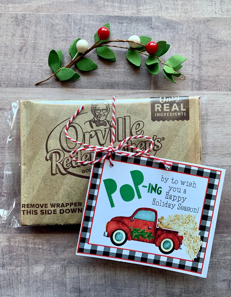 INSTANT DOWNLOAD Christmas Neighbor Gifts Popcorn TAGS Friends - Etsy