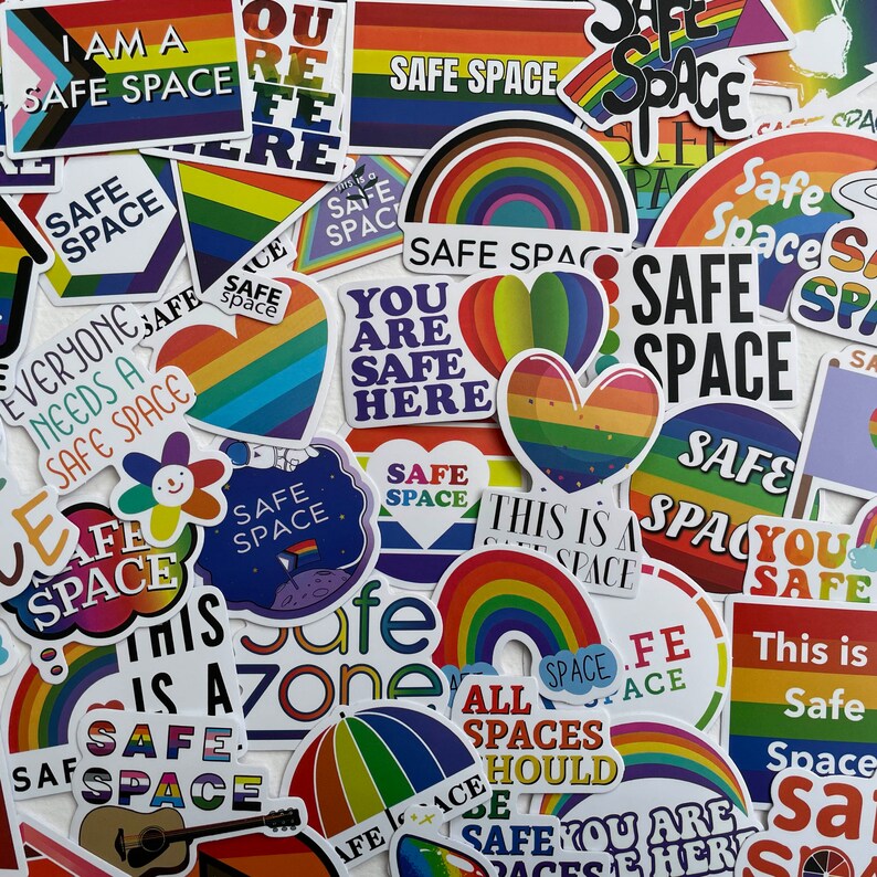 RAINBOW Safe Space Stickers 25 Random Pack Rainbow Pride - Etsy