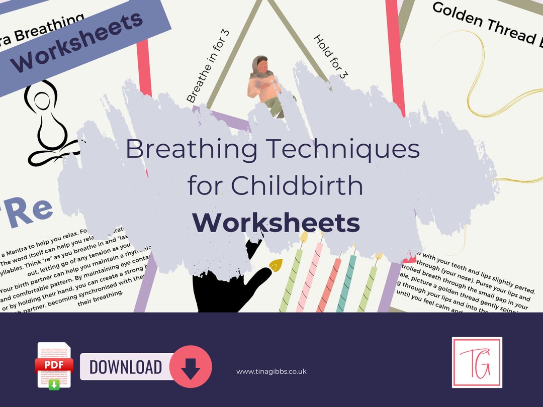 Breathing Techniques for Childbirth Worksheets - Etsy