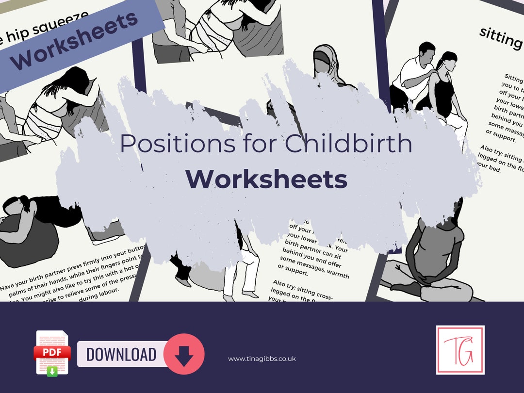 Positions for Labour & Childbirth - Worksheets for Doulas, Antenatal ...