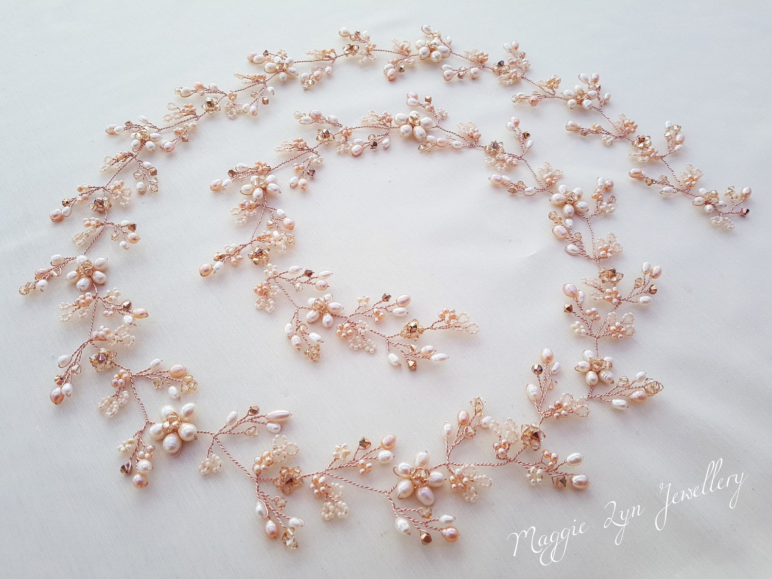 Rose Gold Hair Vine - Bridal Hair Vine - Rose Gold Hair Piece, Rose ...